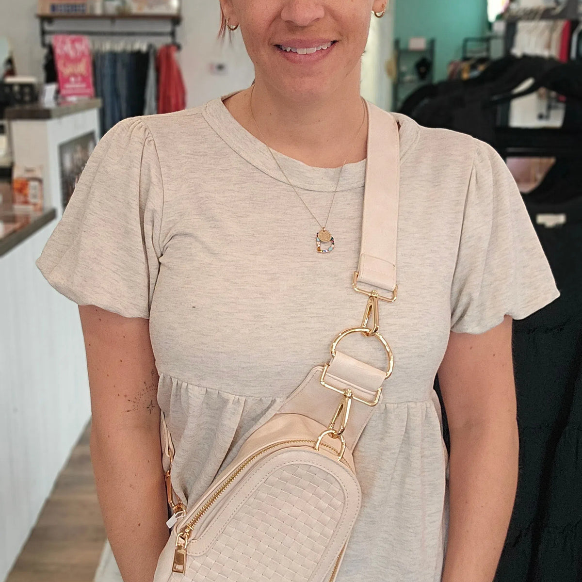 Hadley Woven Sling Bag – Ruby Joy Boutique